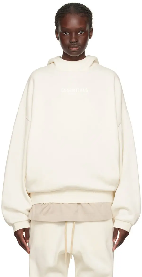 Fear Of God Off-White Bonded Hoodie In Cloud Dancer - 39% Off